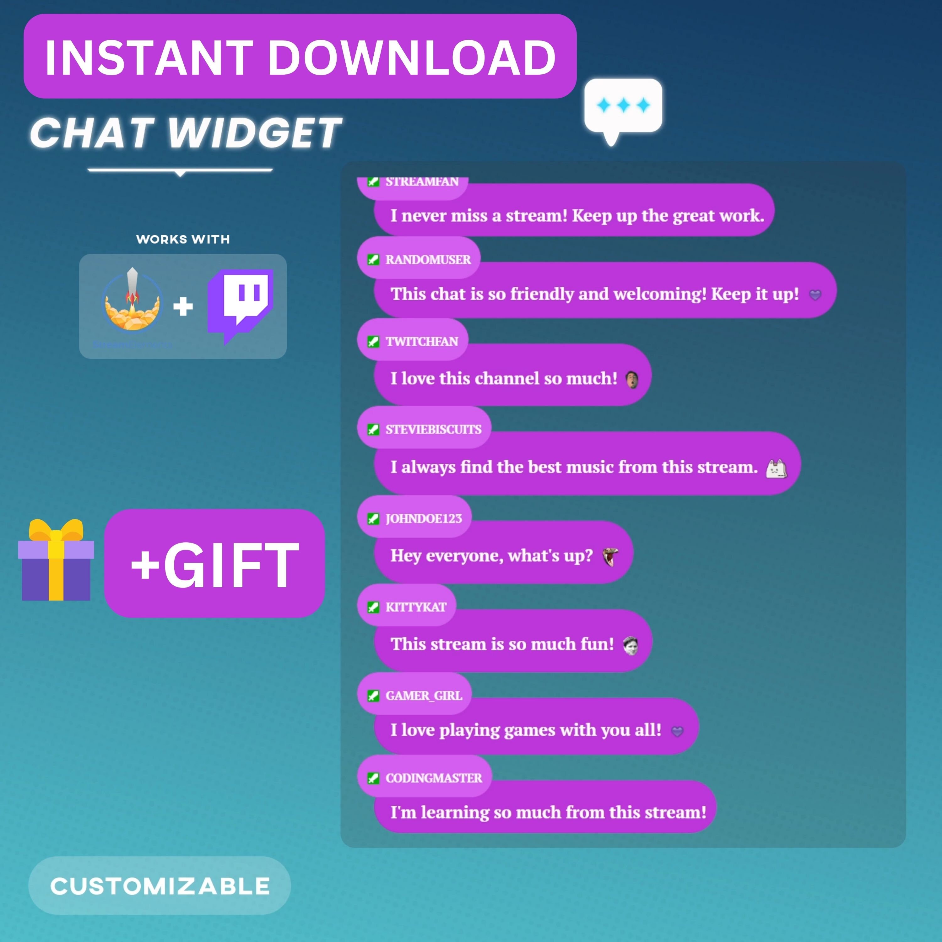 Chat Widget Twitch, Chat Widget, Twitch Chat Widget, Chatbox, Twitch ...