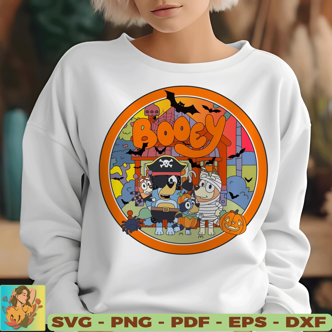 Booey Bluey Halloween Svg, Retro Halloween Png, Halloween Shirt, Ghost ...