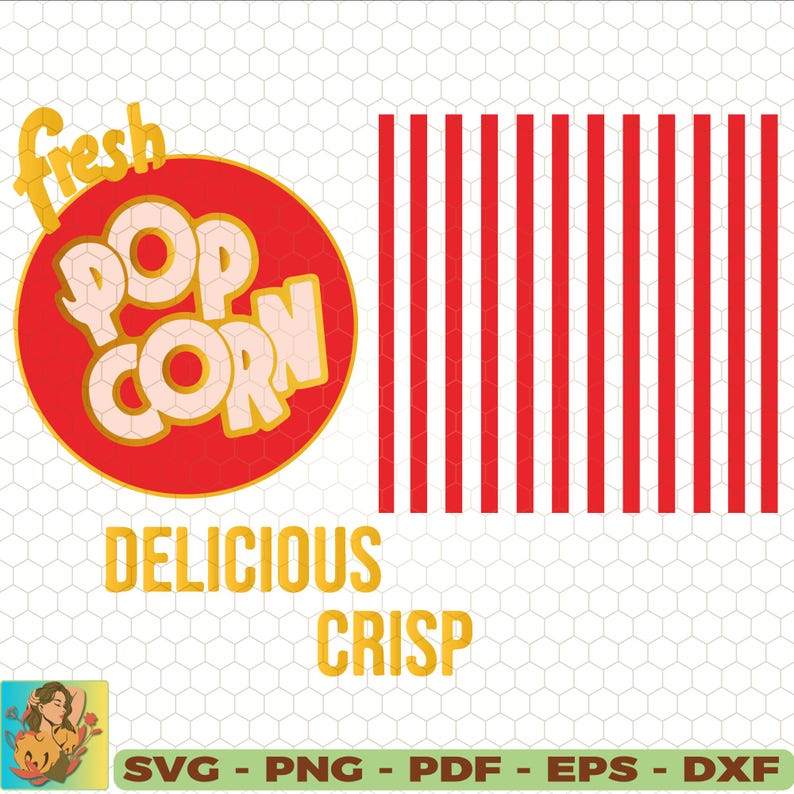 Fresh Popcorn Svg Png, Popcorn Svg, Popcorn Box Svg Png, Snack Box Svg ...