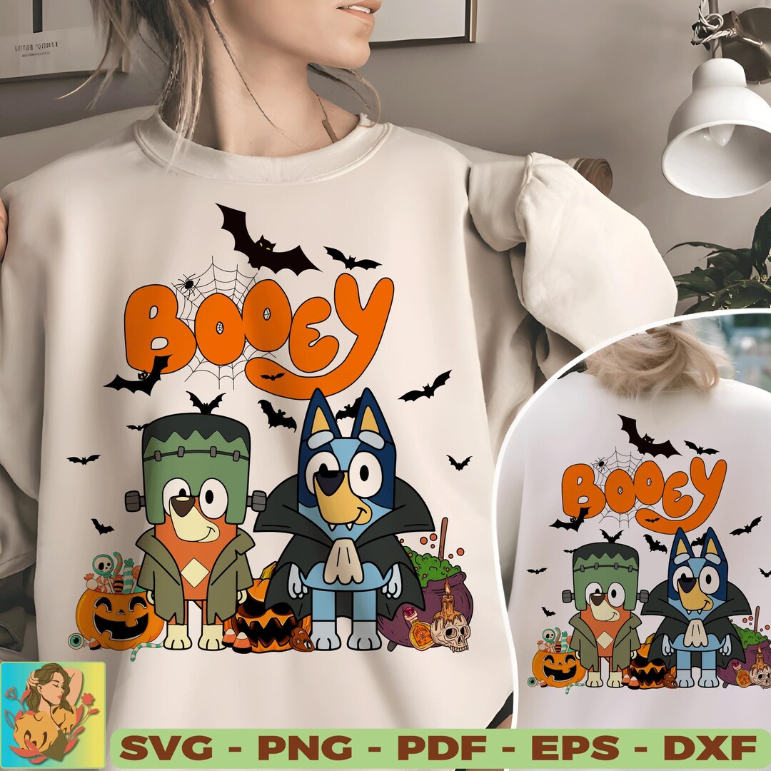 Booey Bluey Halloween Svg, Retro Halloween Png, Halloween Shirt, Ghost ...