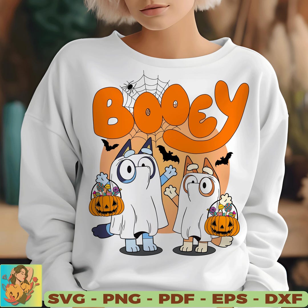 Booey Bluey Halloween Svg, Retro Halloween Png, Halloween Shirt, Ghost ...