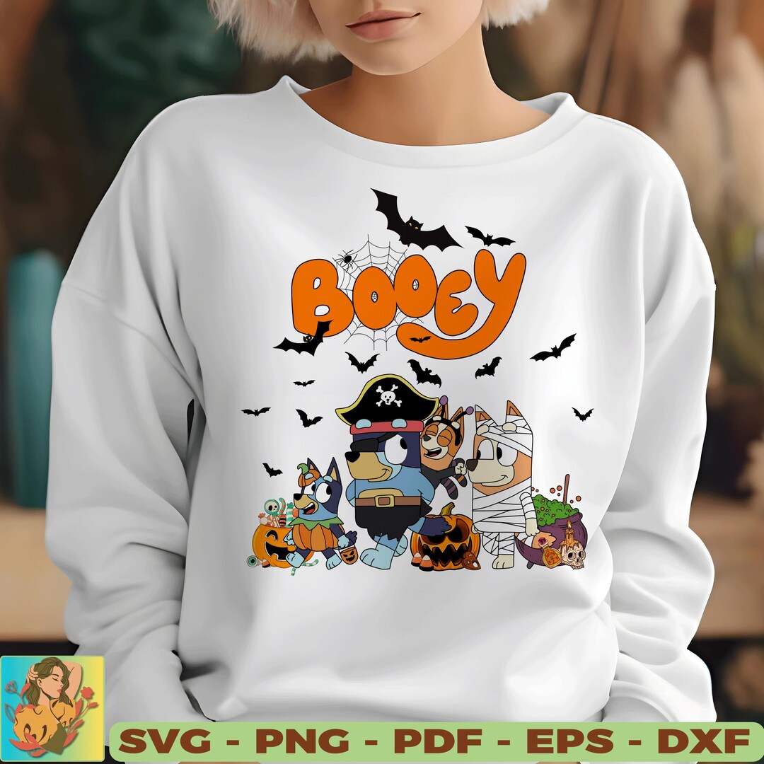Booey Bluey Halloween Svg, Retro Halloween Png, Halloween Shirt, Ghost ...