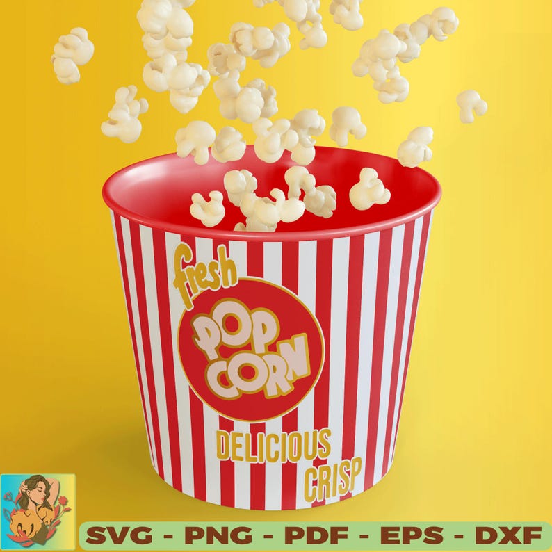 Fresh Popcorn Svg Png, Popcorn Svg, Popcorn Box Svg Png, Snack Box Svg ...