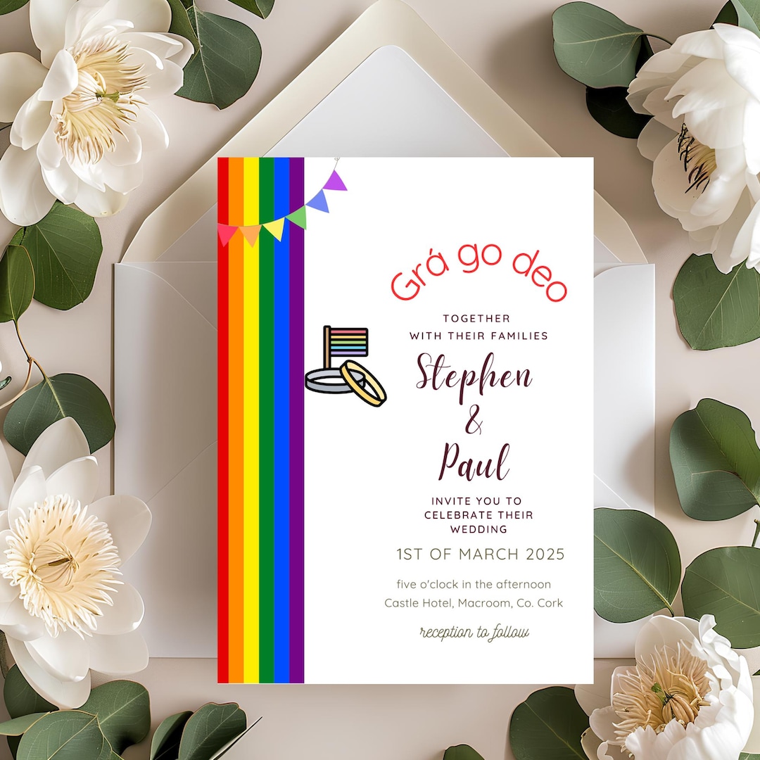 LGBTQ Wedding Invitation digital Download lesbian Wedding Invite gay ...