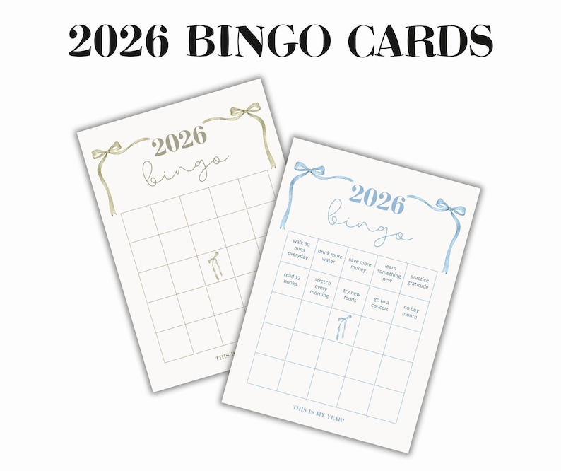 2026 Bingo Card Printable, Canva Editable Template, Vision Board, Goal ...