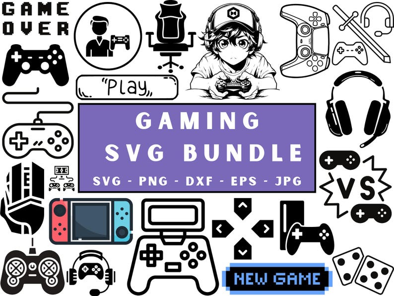 Gaming SVG Bundle,gamer Svg Bundle,video Games Svg,gamer Cut File ...