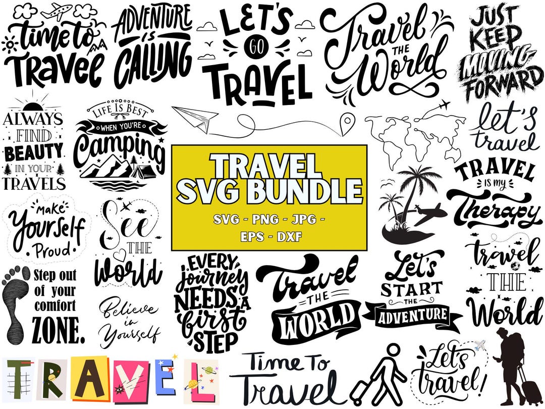 Travel Svg Bundle,travel Quotes Svg,traveling Designs,traveling Svg ...