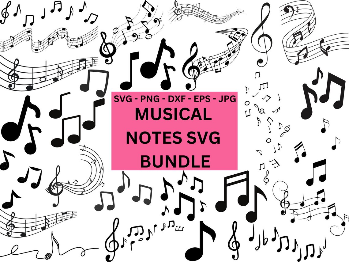 Musical Notes Svg,guitar Note Svg, Musical Notes Clipart,musical Notes ...