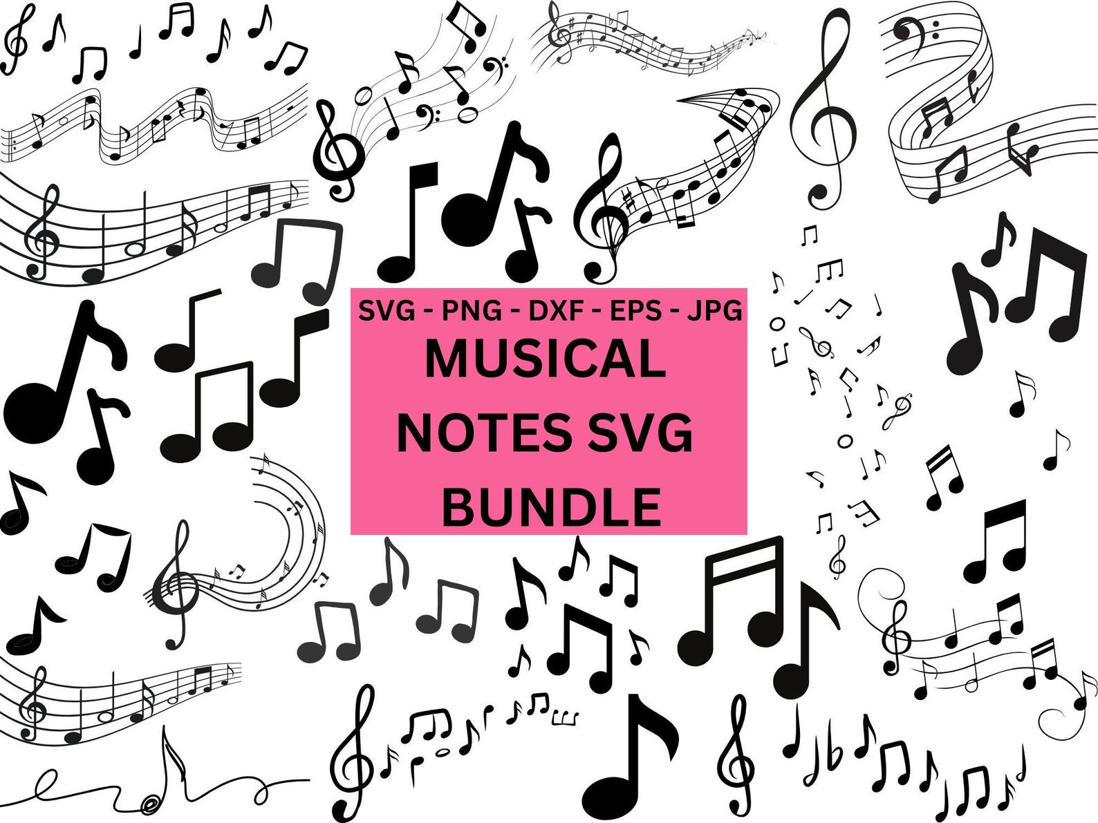 Musical Notes Svg,guitar Note Svg, Musical Notes Clipart,musical Notes ...