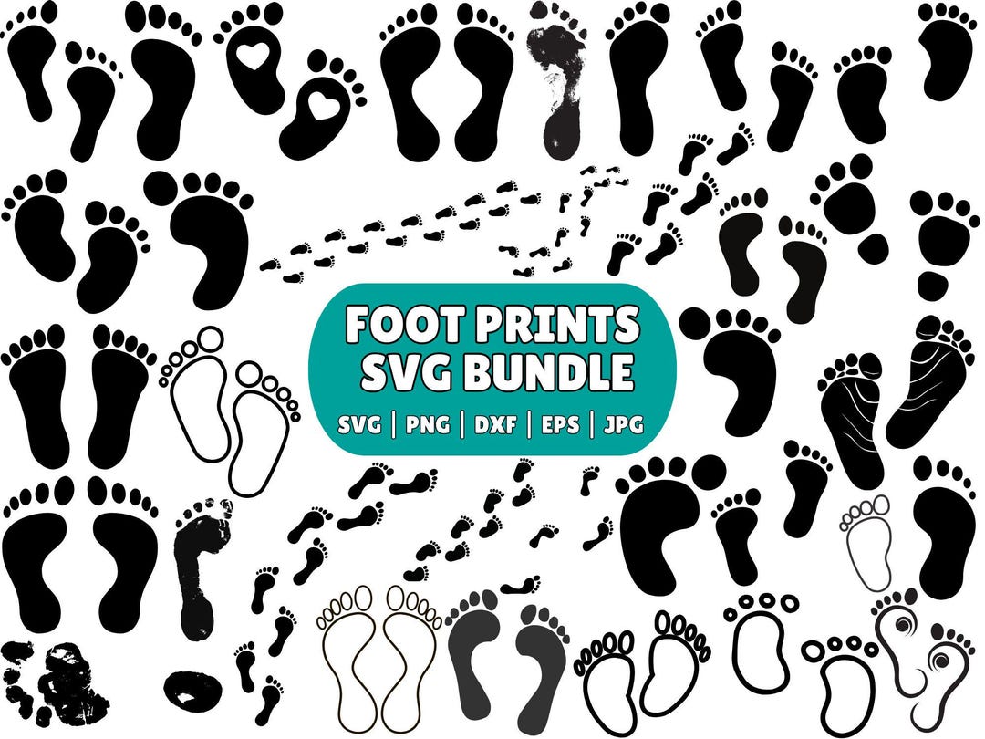 Footprints SVG Bundle,footprint Clipart,baby Feet Svg,footsteps Svg ...