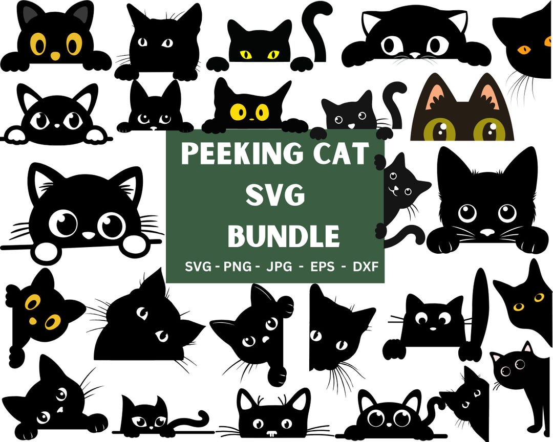 Peeking Cat SVG Pack,best Cat Svg Bundle,cat Silhouette,peeking Cat Cut ...
