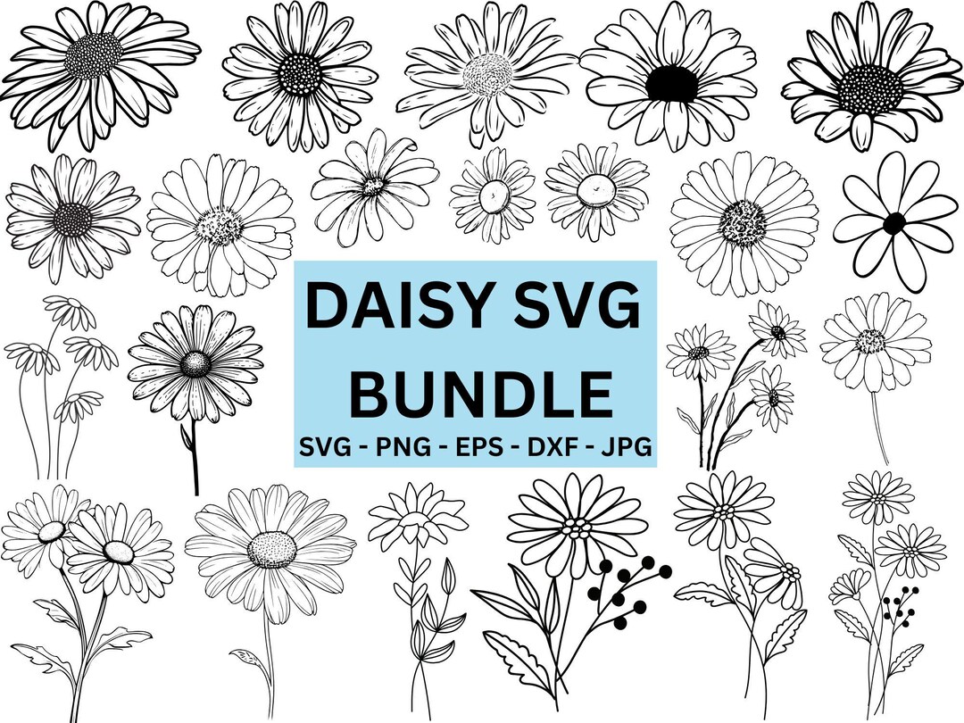 Simple Daisy Svg,daisy Outline Svg,daisy Svg,daisy Monogram,flower Svg ...