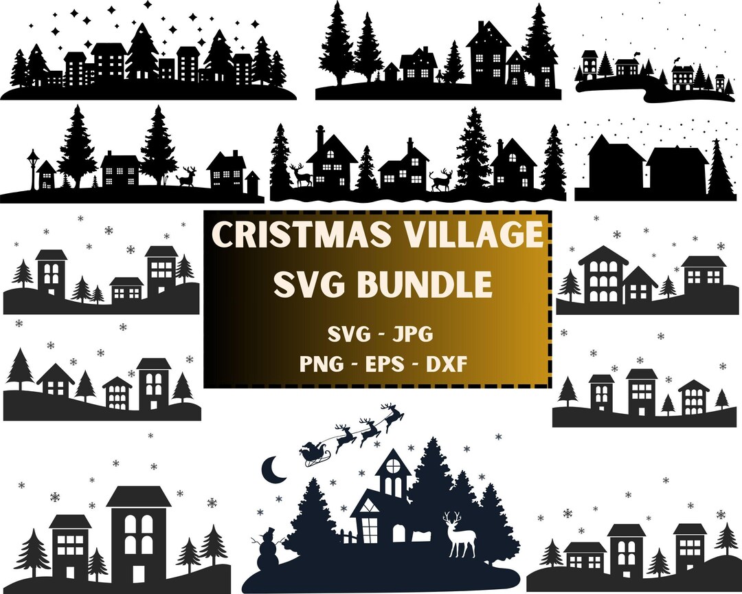 Christmas Village SVG Bundle,christmas Cut File for Cricut,christmas ...