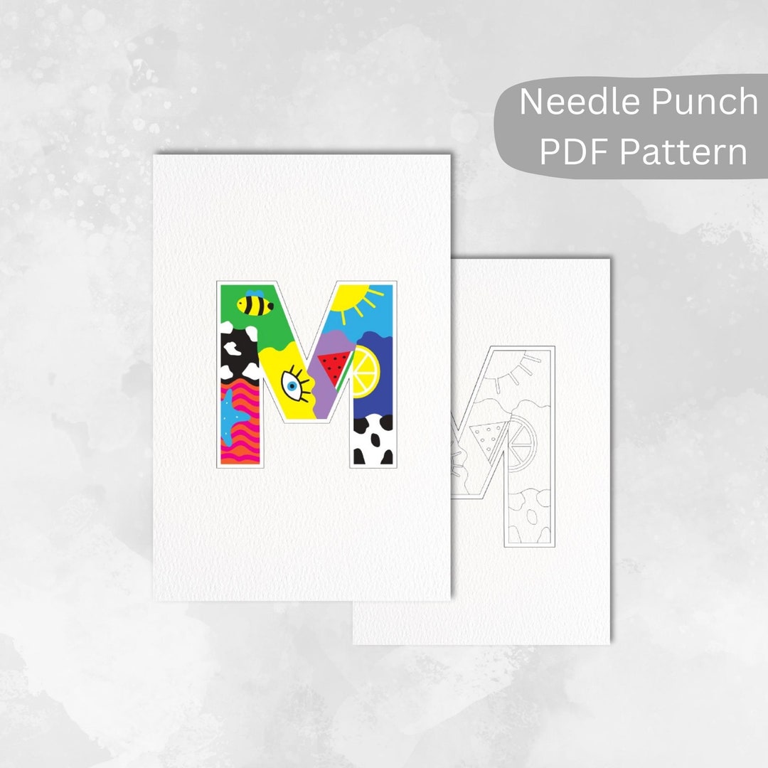 Needle Punch Pattern Letter M. Embroidery Patterns PDF Digital Download ...