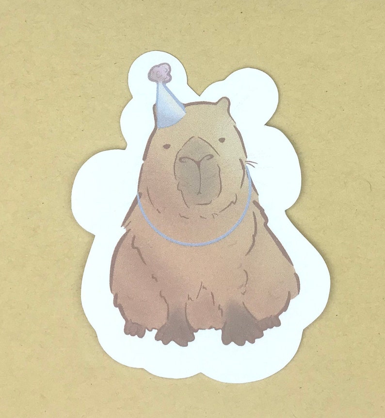 Partying Capybara Sticker, Capybara, Paper Sticker, Scrapbooking ...