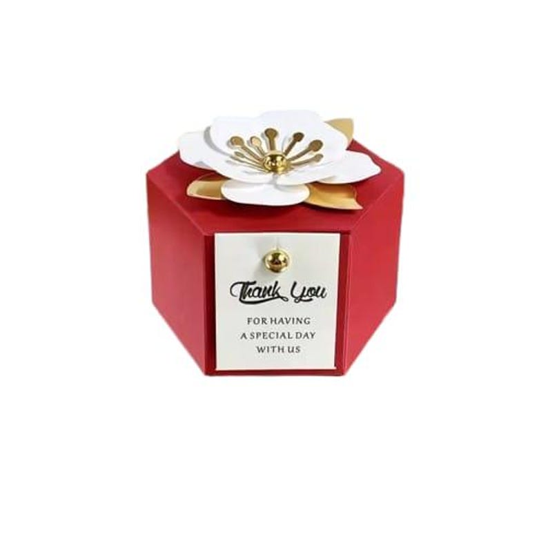 US Stock | Elegant and Colorful Hexagon Party Favor Box With Flower ...