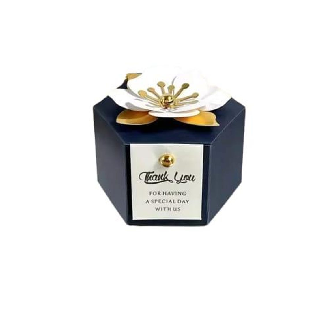 US Stock | Elegant and Colorful Hexagon Party Favor Box With Flower ...