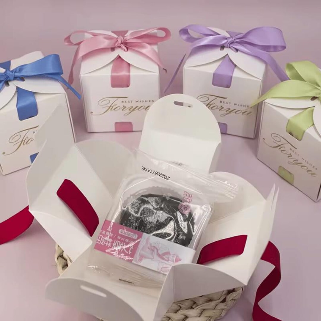 US Stock | Elegant and Simple Party Favor Box With Accent Ribbon - Pack ...