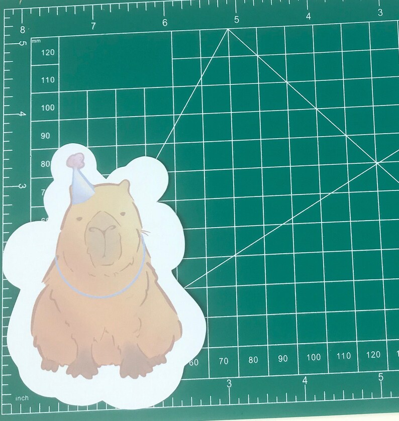 Partying Capybara Sticker, Capybara, Paper Sticker, Scrapbooking ...