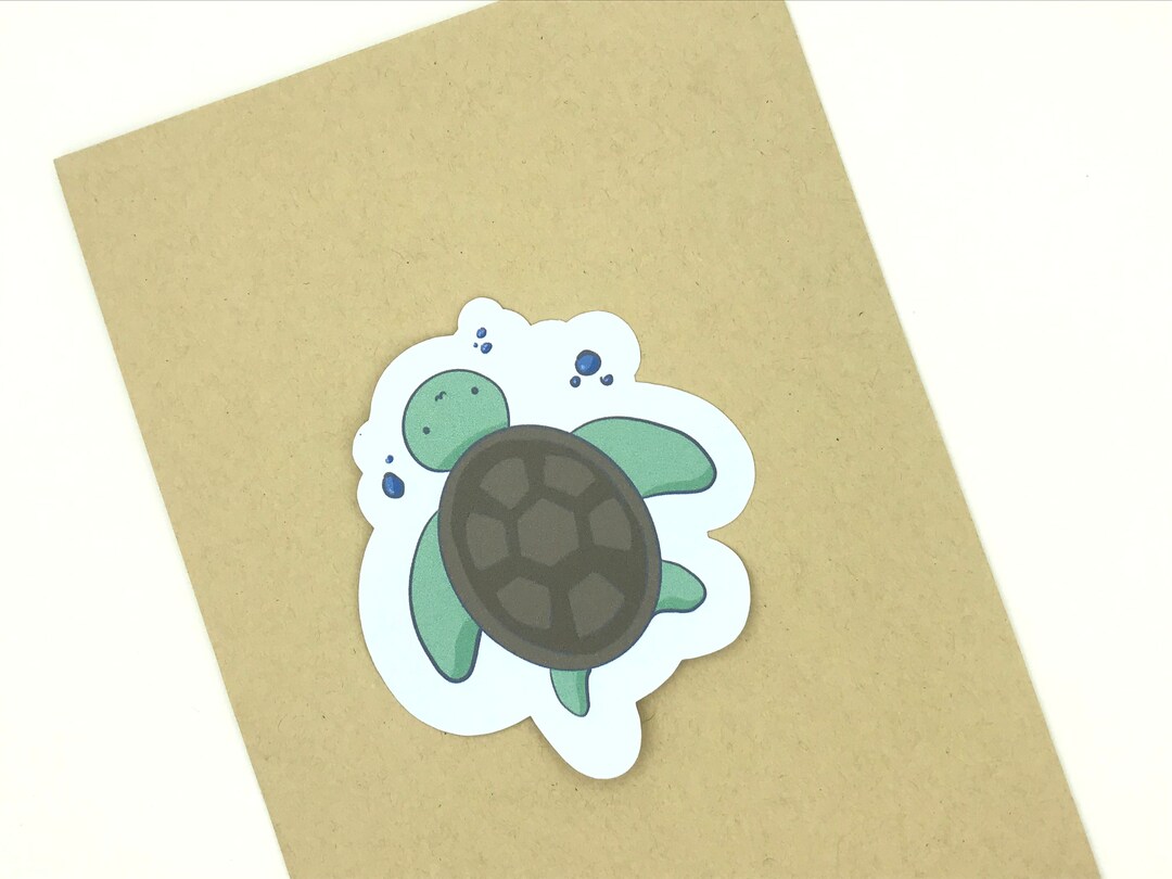 Green Cartoon Turtle Sticker, Turtle, Paper Sticker, Scrapbooking ...