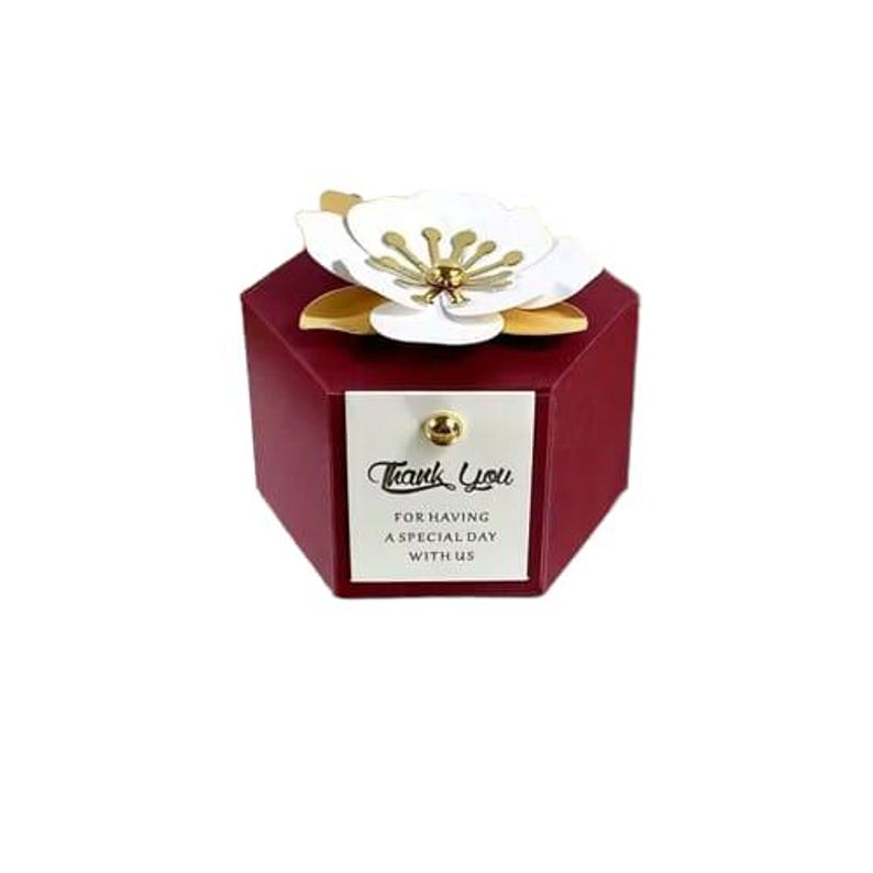 US Stock | Elegant and Colorful Hexagon Party Favor Box With Flower ...