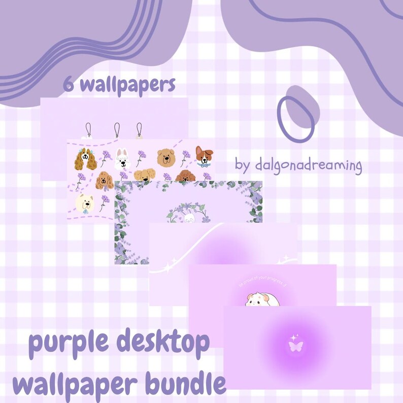 Purple Desktop Wallpapers Bundle - Etsy