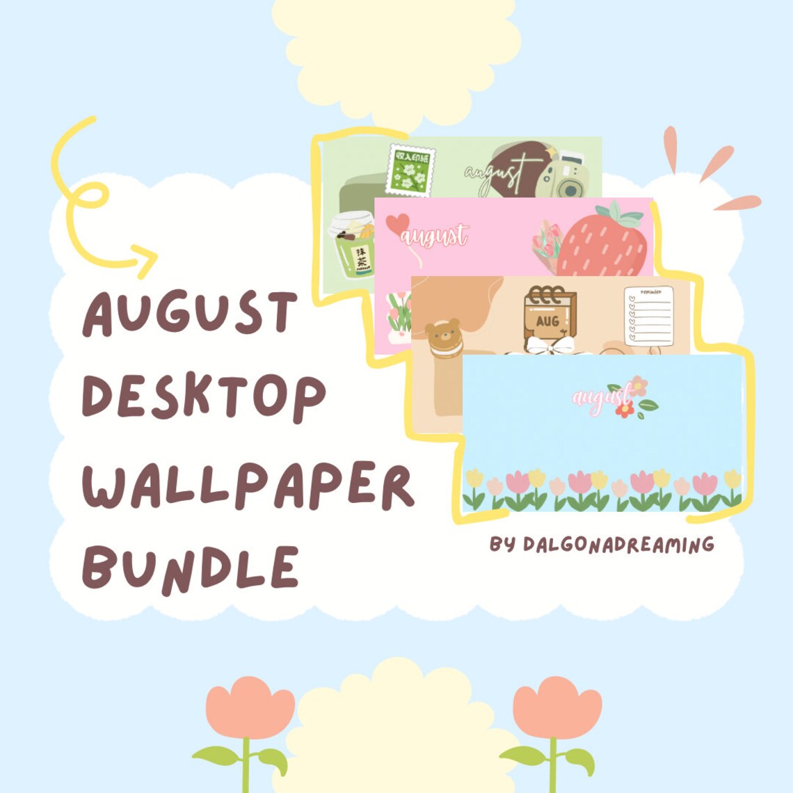 August Desktop Wallpapers Bundle - Etsy