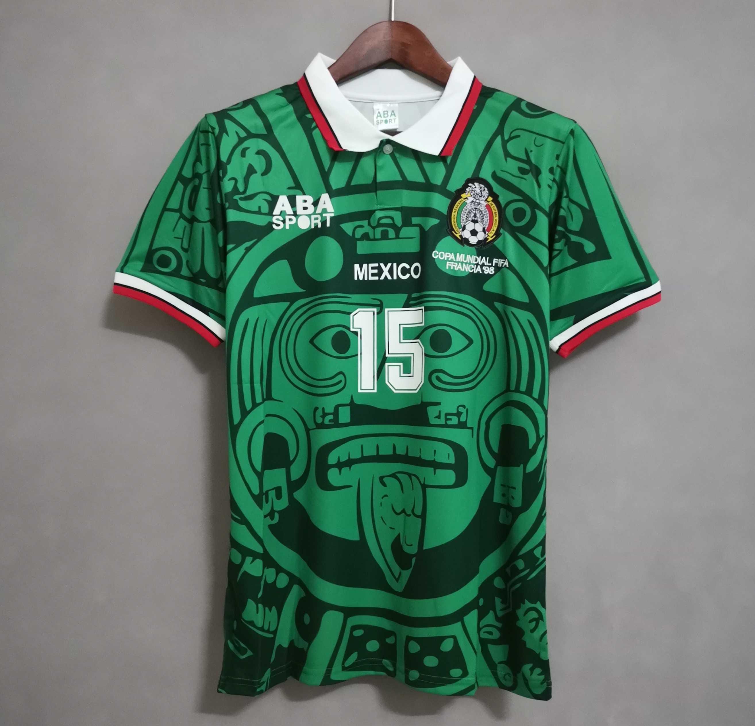Mexico 1998 Home Jersey Retro Classic World Cup Shirt Vintage Mexican ...