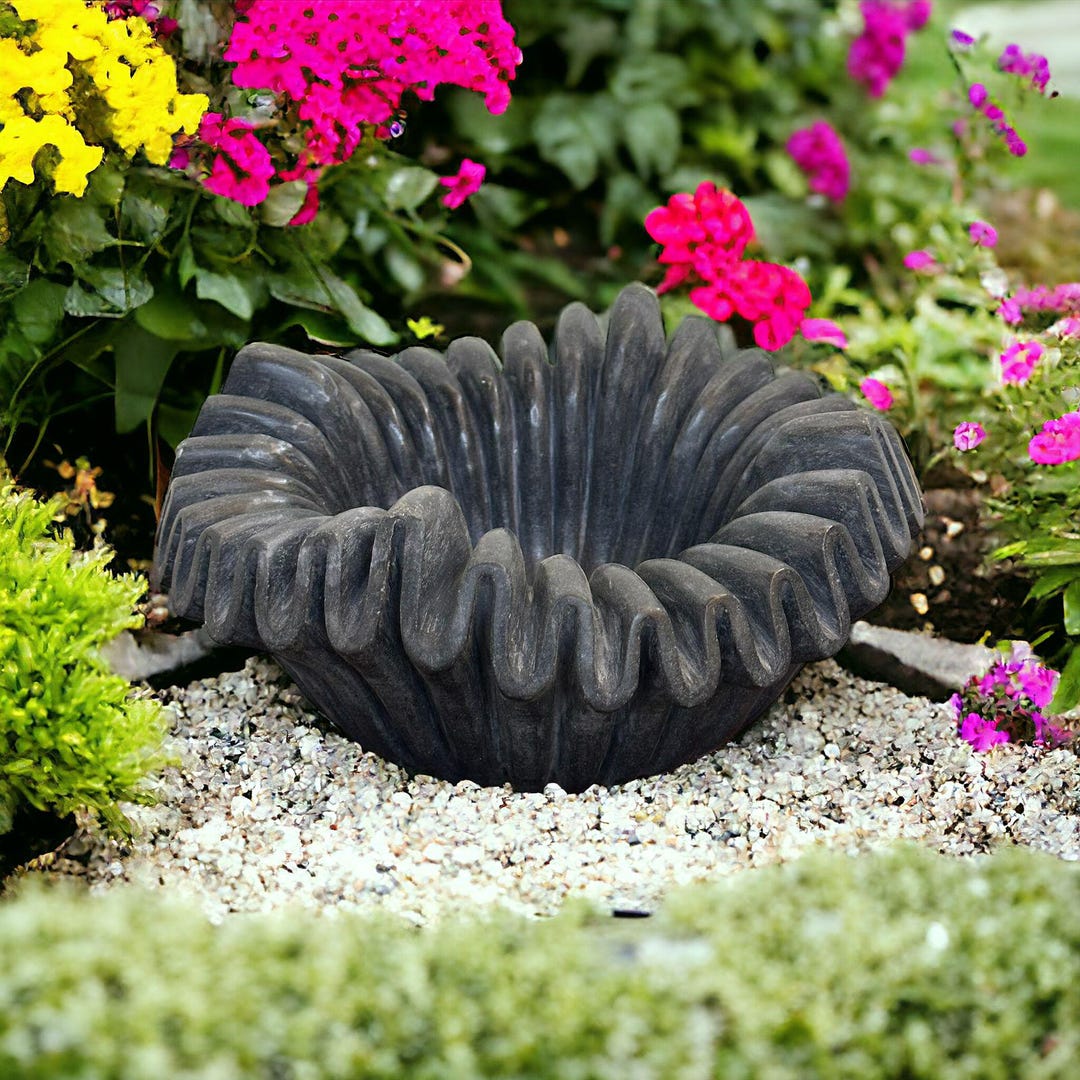 Black Marble Fluted Bowl | Hand-carved Luxury Centerpiece - Etsy