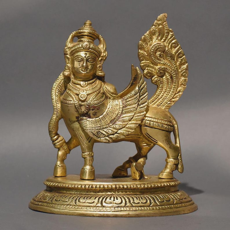 Handcrafted Brass Kamadhenu Statue With Calf, Sacred Hindu Cow Idol ...