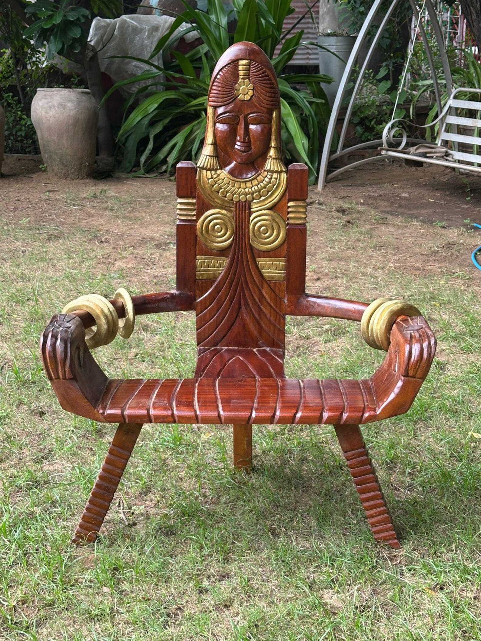 Hand Carved Wooden Lady Chair, Maharaja Accent Chair, Art Furniture - Etsy