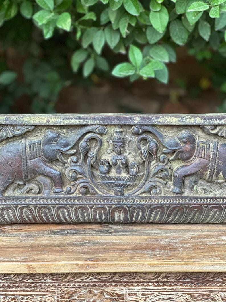 Vintage South Indian Teak Wall Panel | Carved Elephant Tribal Art - Etsy
