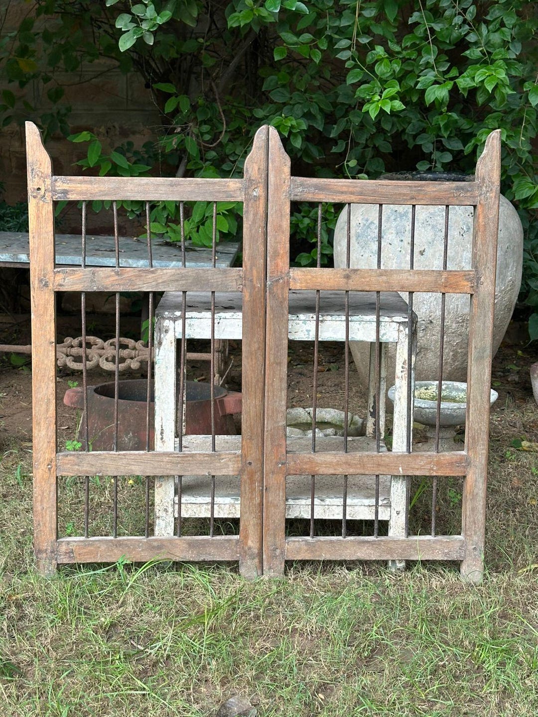 Vintage Indian Dog Gate, Indian Antique Iron and Wooden Pet Gate ...