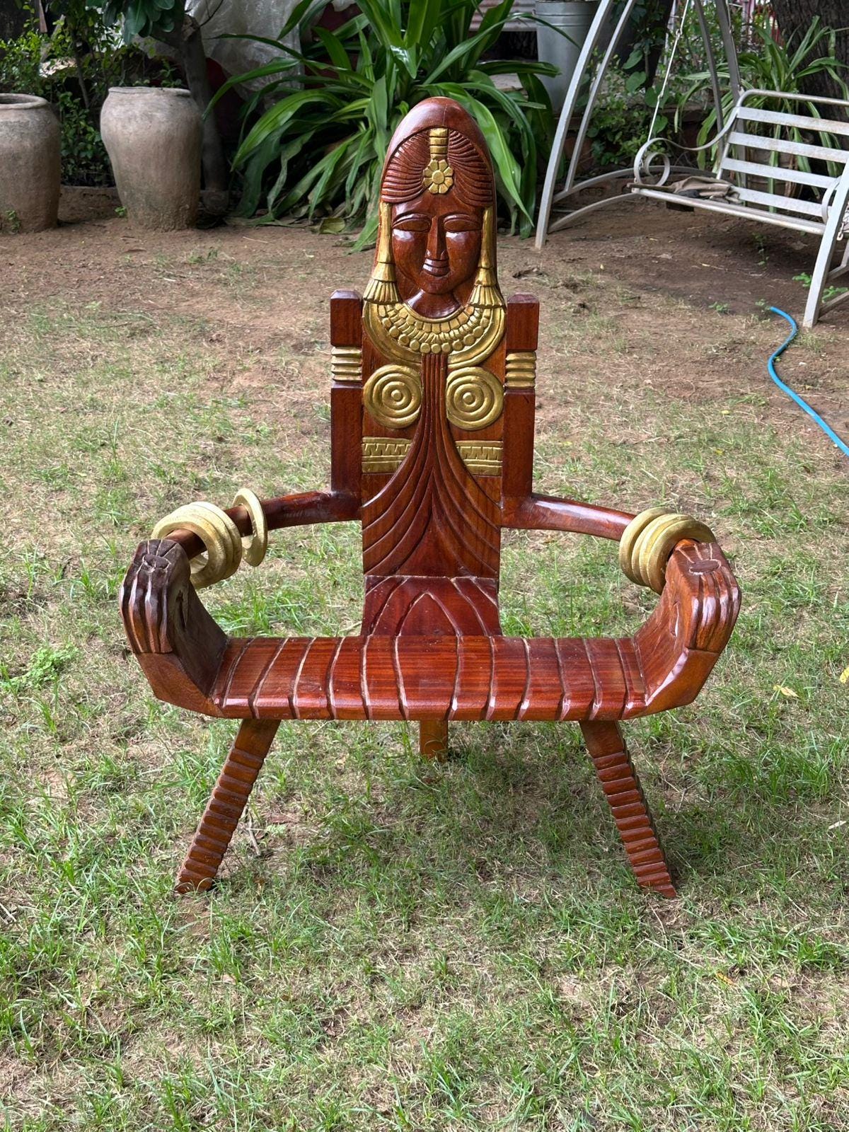 Hand Carved Wooden Lady Chair, Maharaja Accent Chair, Art Furniture - Etsy
