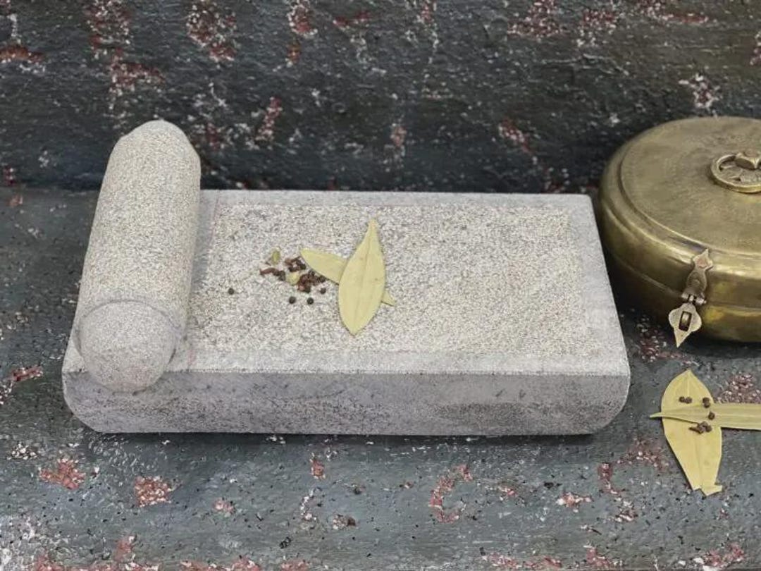 Traditional Granite Ammikallu Spice Grinder, Mortar and Pestle - Etsy