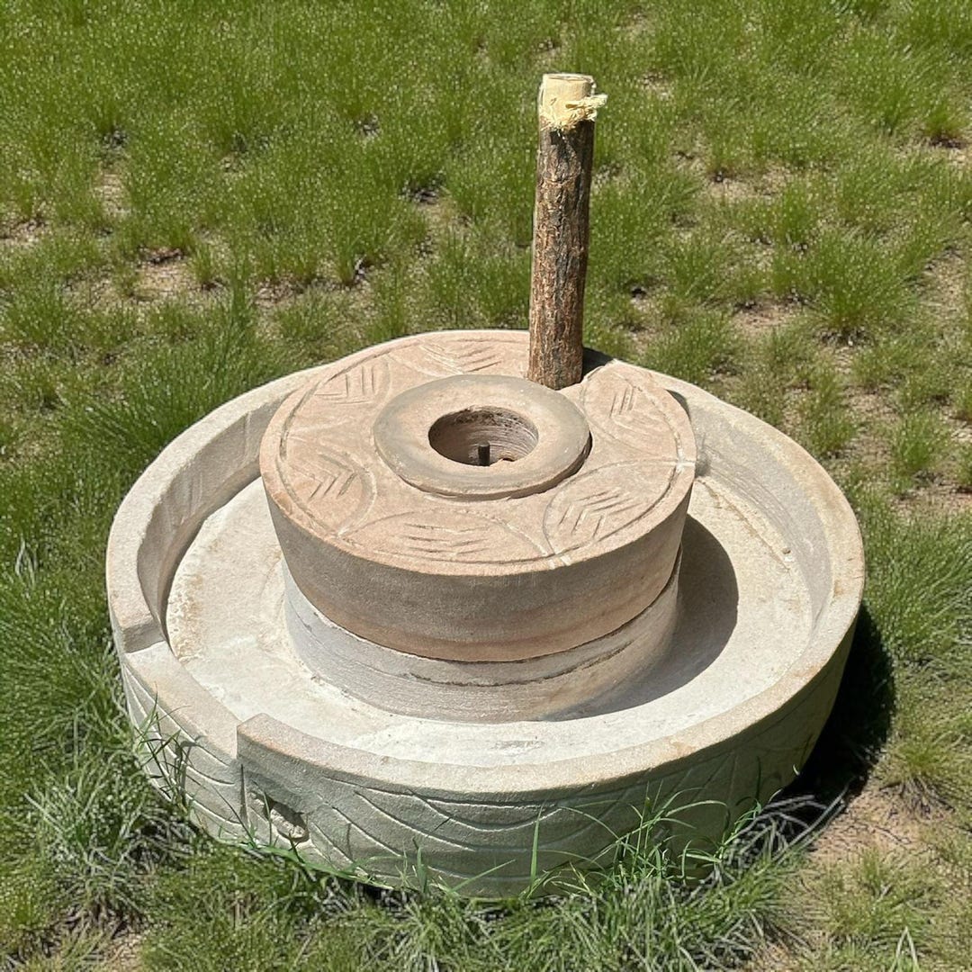 Indian Stone Chakki Grinder, Rustic Kitchen Decor, 15x15x7 Inches - Etsy