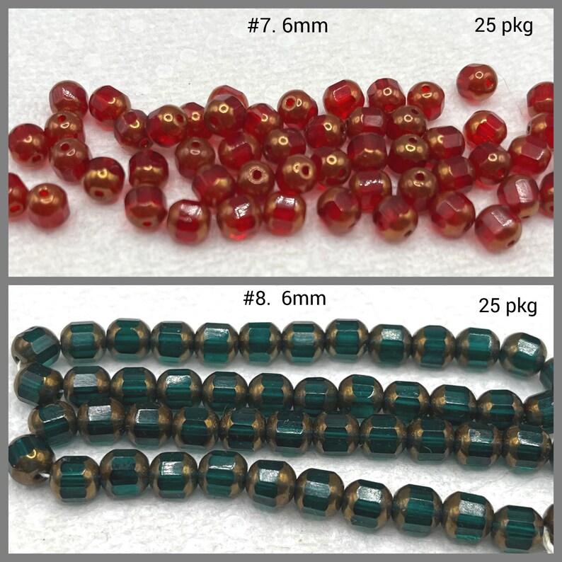 25-vintage Czech Smooth End Cathedral Beads – 6mm Fire-polished Glass ...