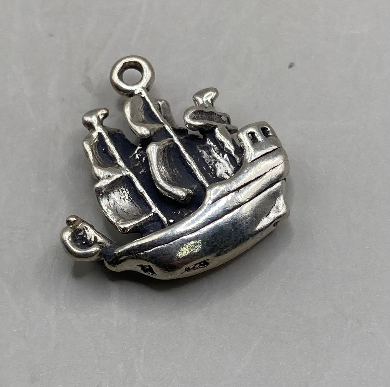 Sterling Silver Pirate Ship Charm - Etsy