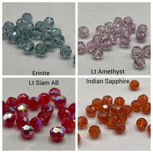 20-6mm Swarovski Rounds 5000 Peridot Sapphire Siam Aqua Olivine Topaz ...