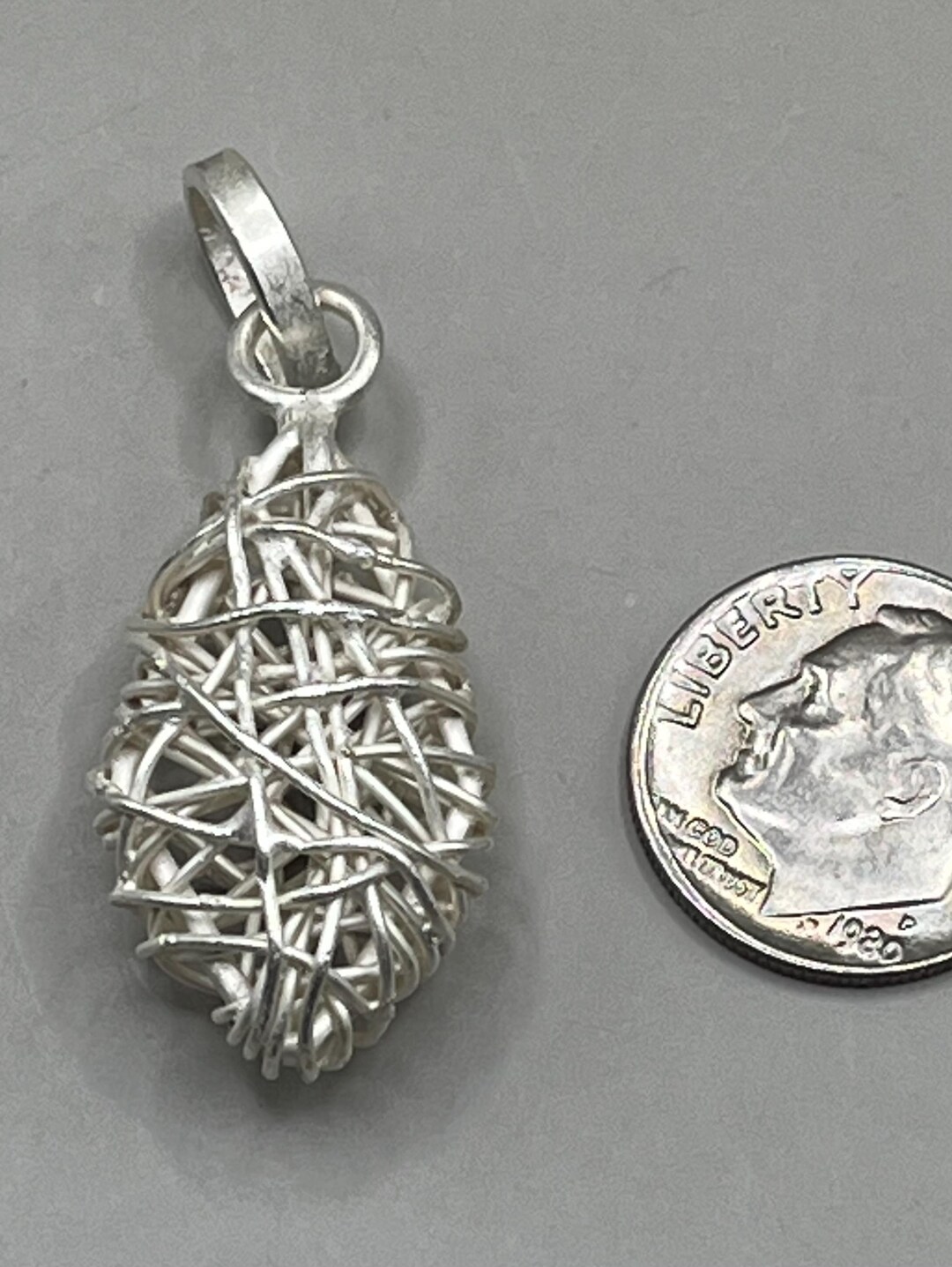 Sterling Silver Ball of Wire Pendant - Etsy