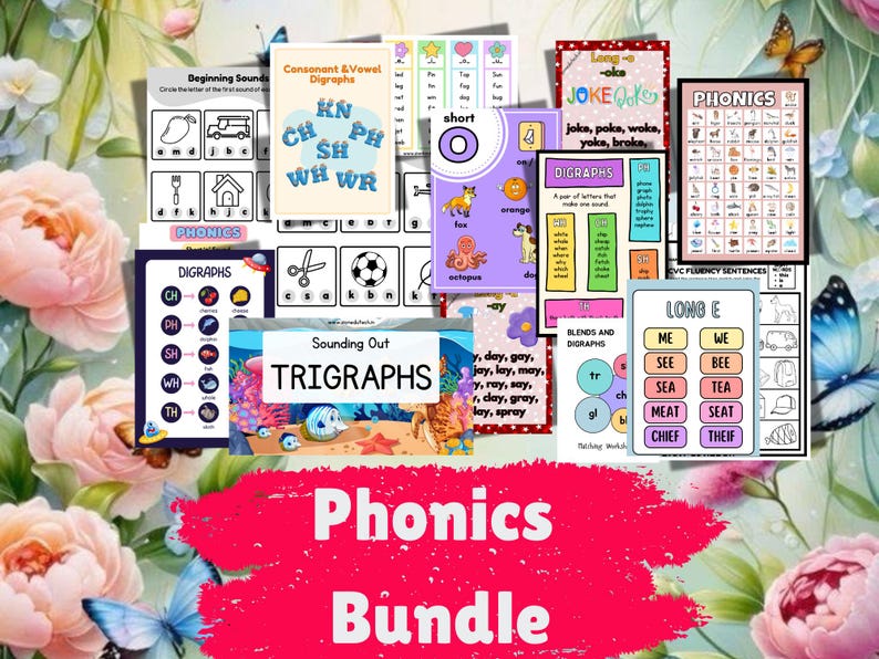 Phonics Bundle | Consonants | Digraph | Trigraph| CVC Words| CVCC Words ...