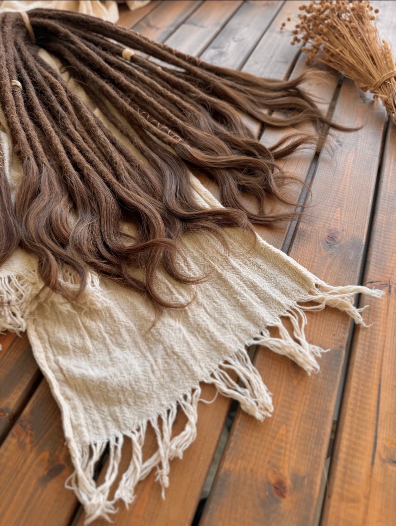 Ombre Human Hair Dreads, From Dark Brown to Light Brown, Extensions ...