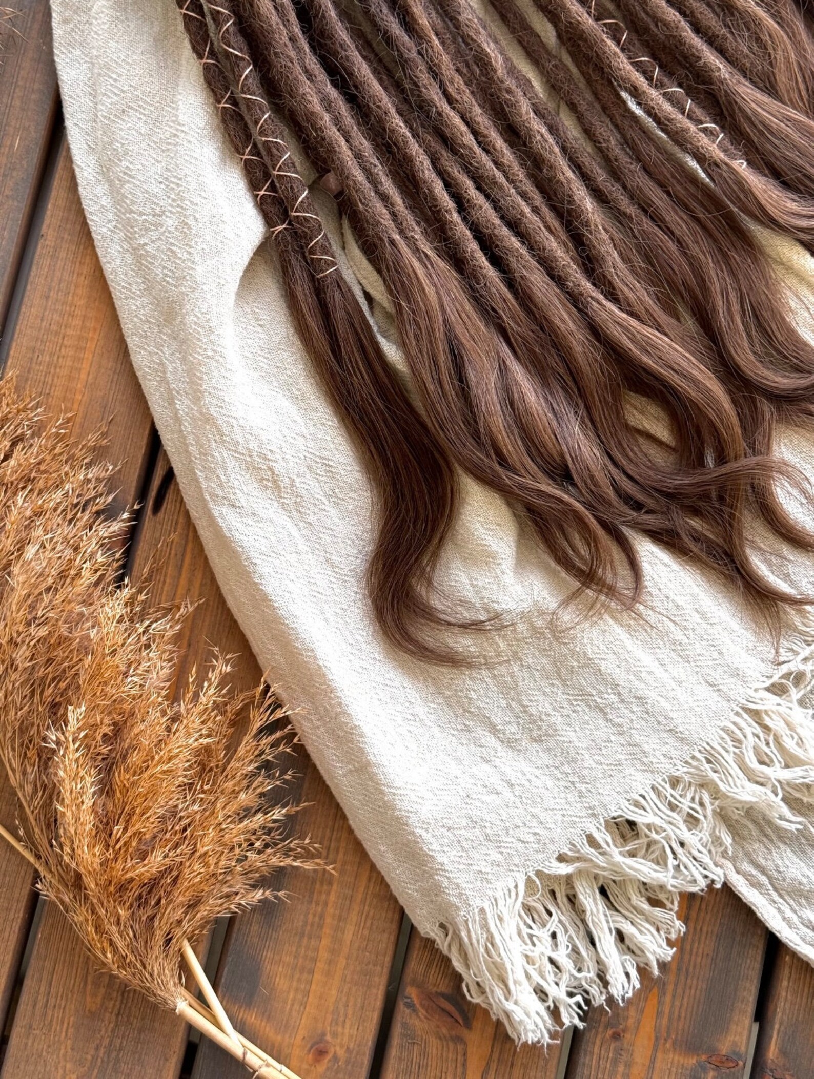 Ombre Human Hair Dreads, From Dark Brown to Light Brown, Extensions ...