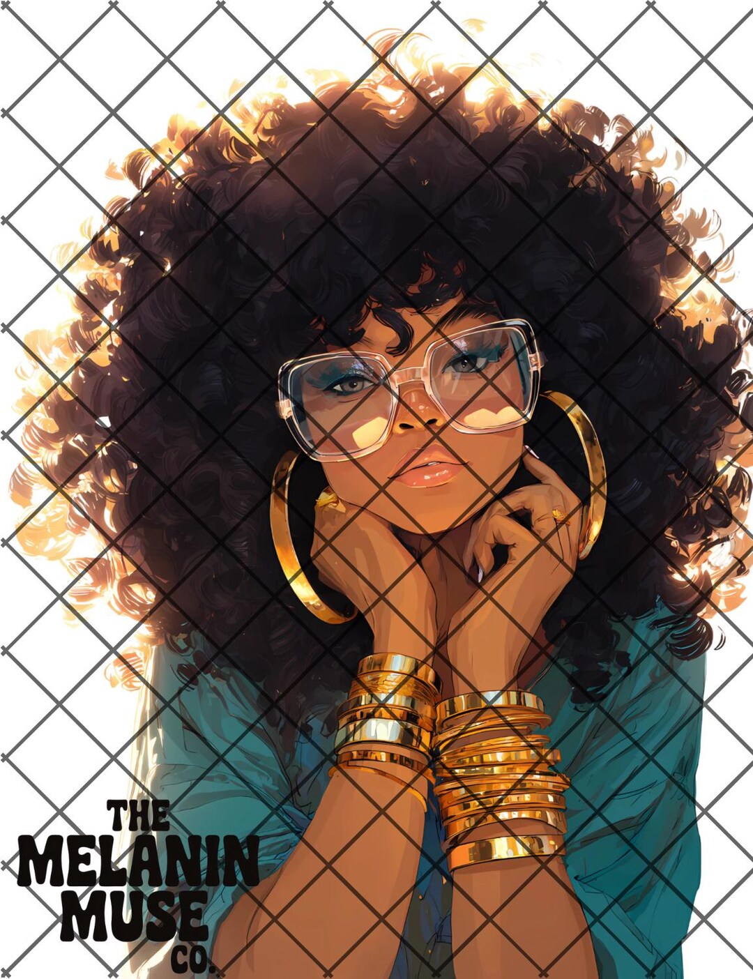 Melanin Muse PNG | Black Girl Magic Digital Art | Afrocentric ...