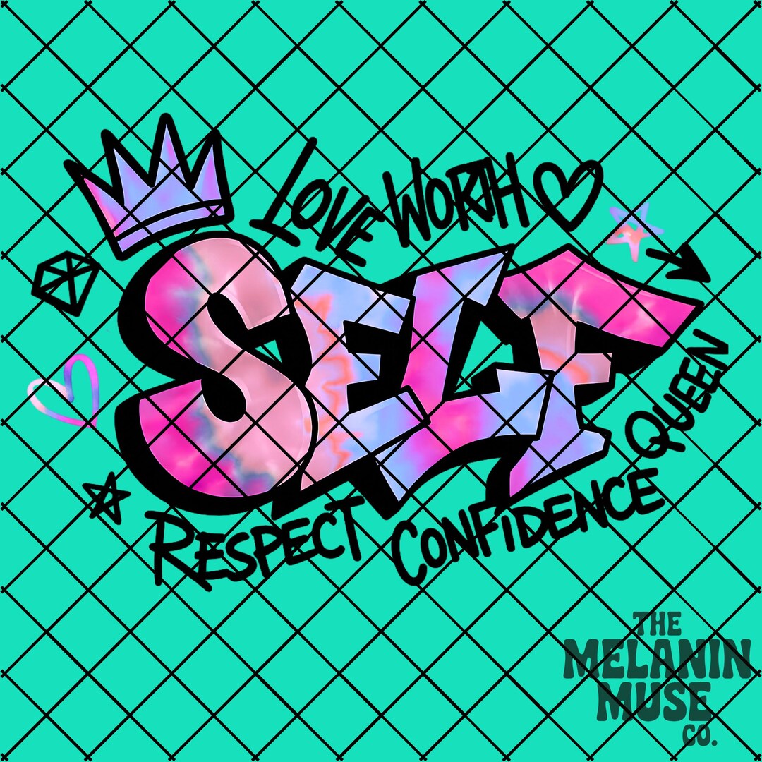 Self Love Graffiti PNG, Tie Dye Confidence Design, Urban Sublimation - Etsy