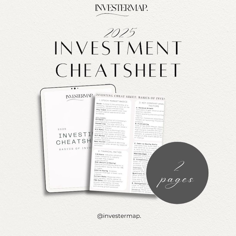 Investing Cheat Sheet:basics of Investing | Stock Market Guide | Printable Financial Reference ...