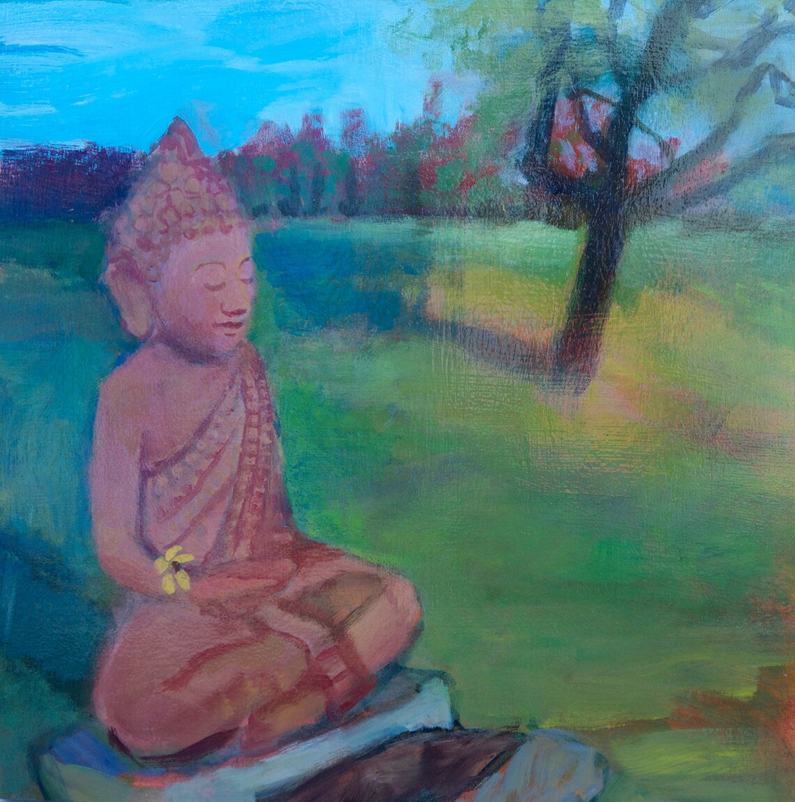 Autumn Buddha Medium Size Decor Affordable Original Fine - Etsy