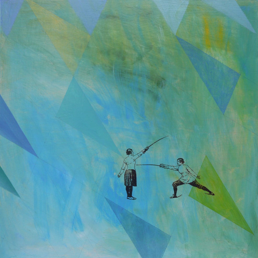 Original Fine Art Painting - Rapier Wit Meets Repartee - Wall Decor by ...