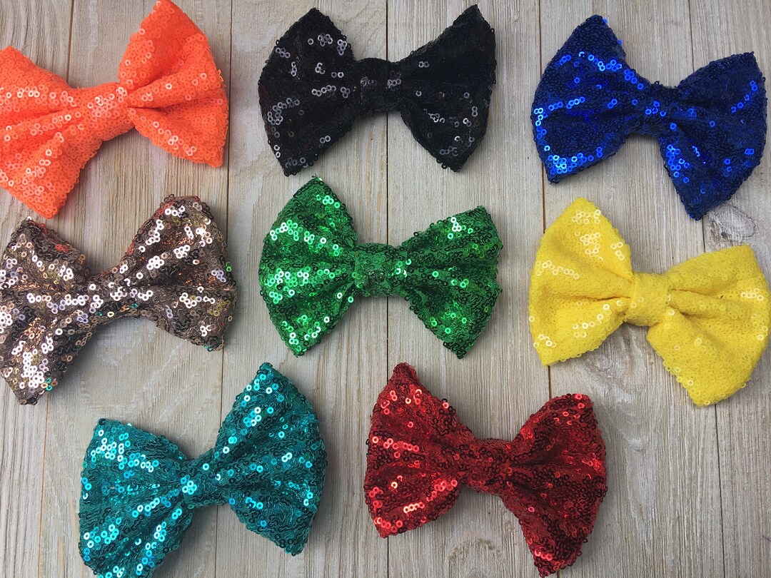 Extra Large Sequin BOWS-4 3/4 Length-8 Colors to Choose From - Etsy