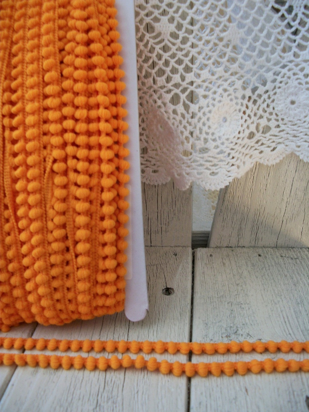 BABY BALL Fringe-tangerine-10mm 1/4 Inch-3 Yards - Etsy